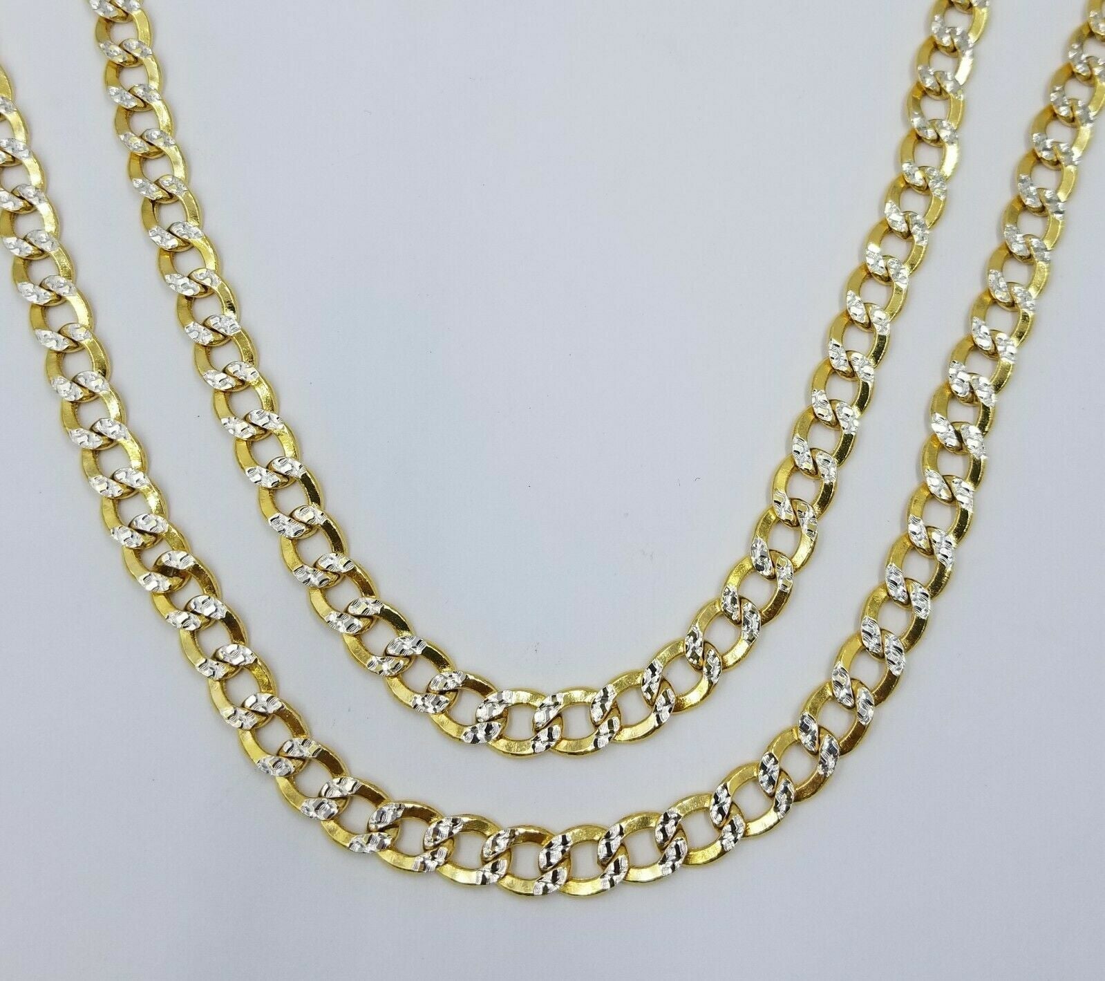 Real Gold Mens Necklace Cuban Link Diamond Cut 8mm 20"-28" 10k Yellow – GDJ