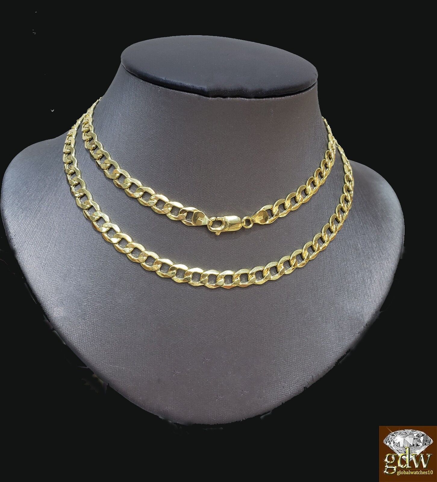Real 10k Gold Cuban curb link chain Necklace 6.5mm 20" Authentic 10k Y ...
