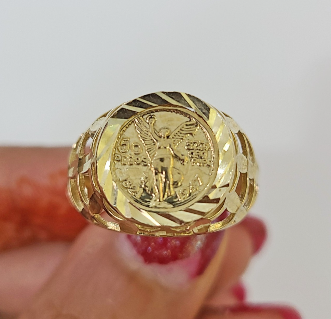 10k 50 Pesos Coin Centenario Ring Yellow Gold Men Real Genuine All Siz ...