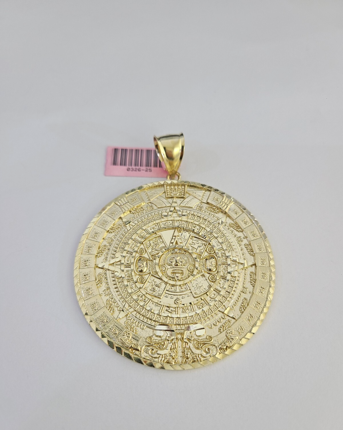 Real 14k Gold Charm Pendant Aztec Mayan Calendar Round Style 14kt – GDJ