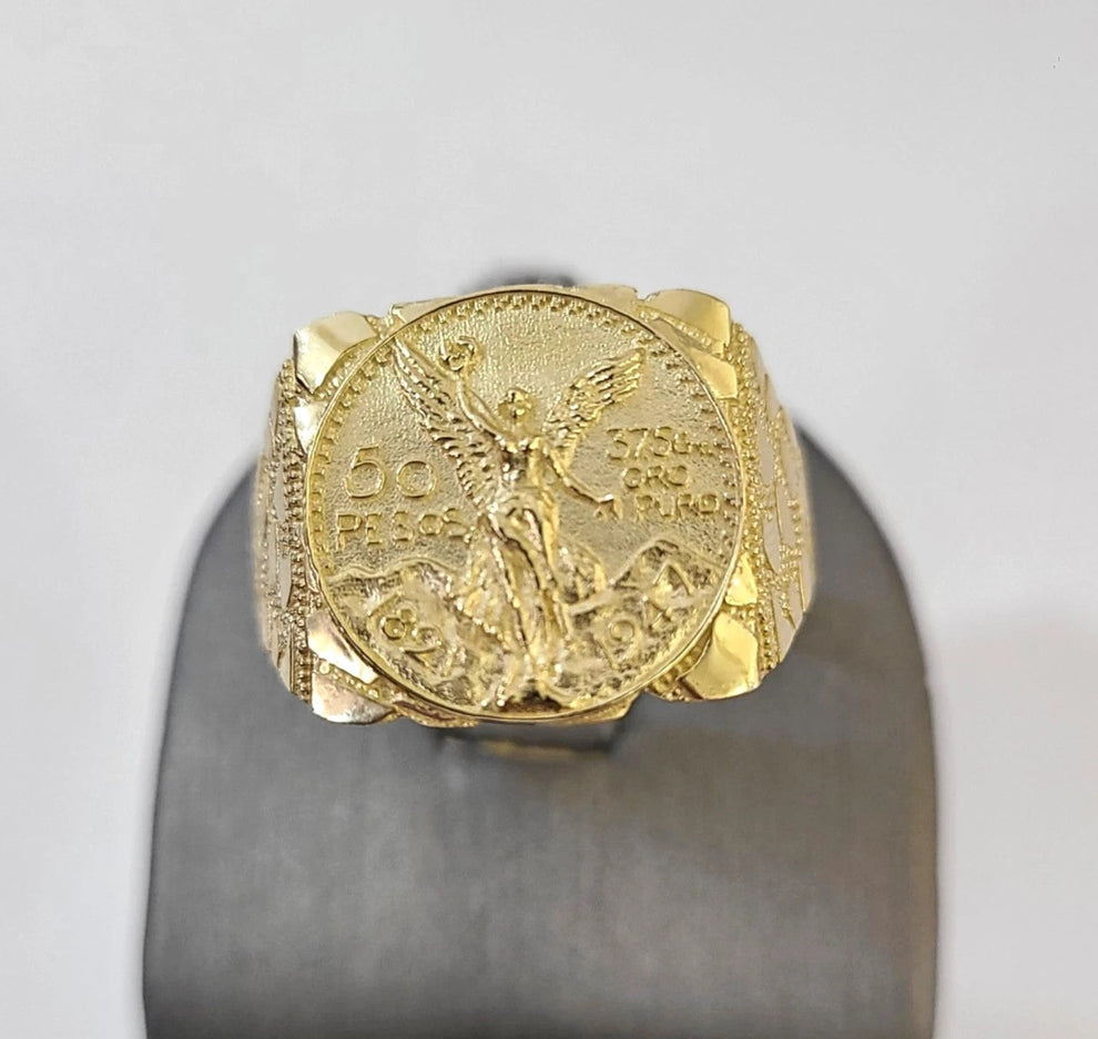 10k 50 Pesos Coin Centenario Ring Yellow Gold Men Women Real Genuine – GDJ