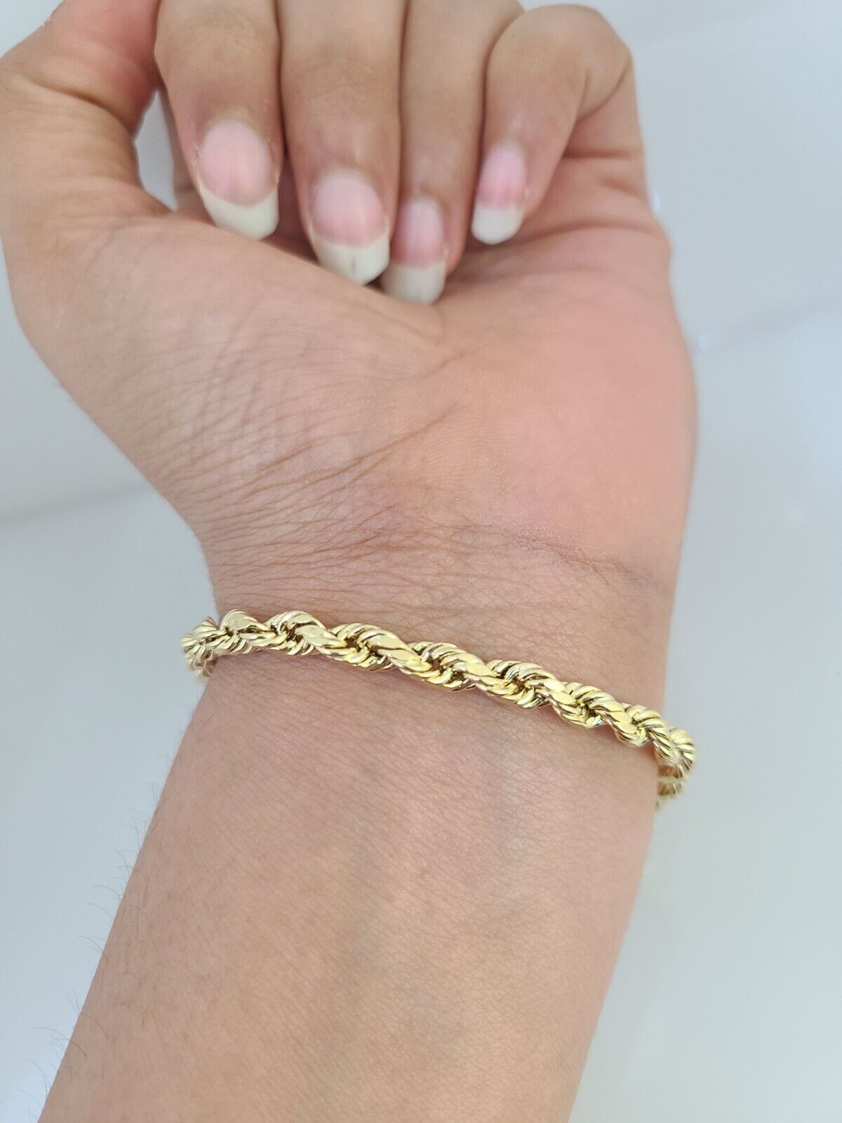 Real 10K Gold Rope Bracelet Yellow 7.5" Inch 5mm 10kt Men Women – GDJ