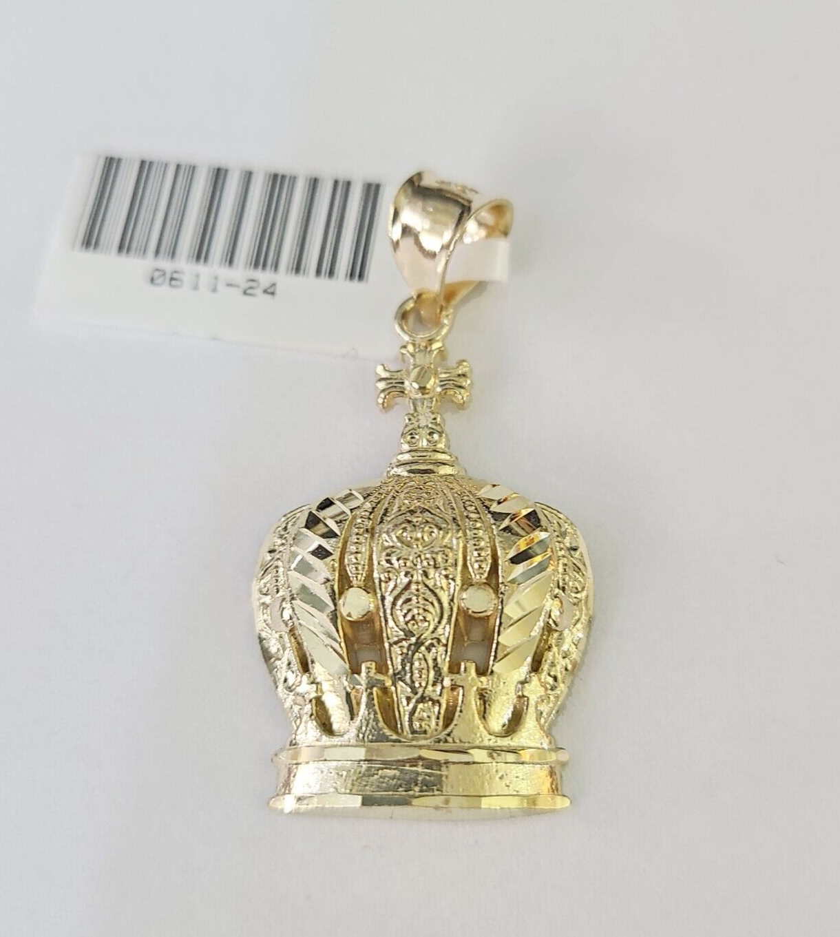 10K Imperial Crown Charm Pendant Real Yellow Gold Royal 1.5" Inch 10kt ...