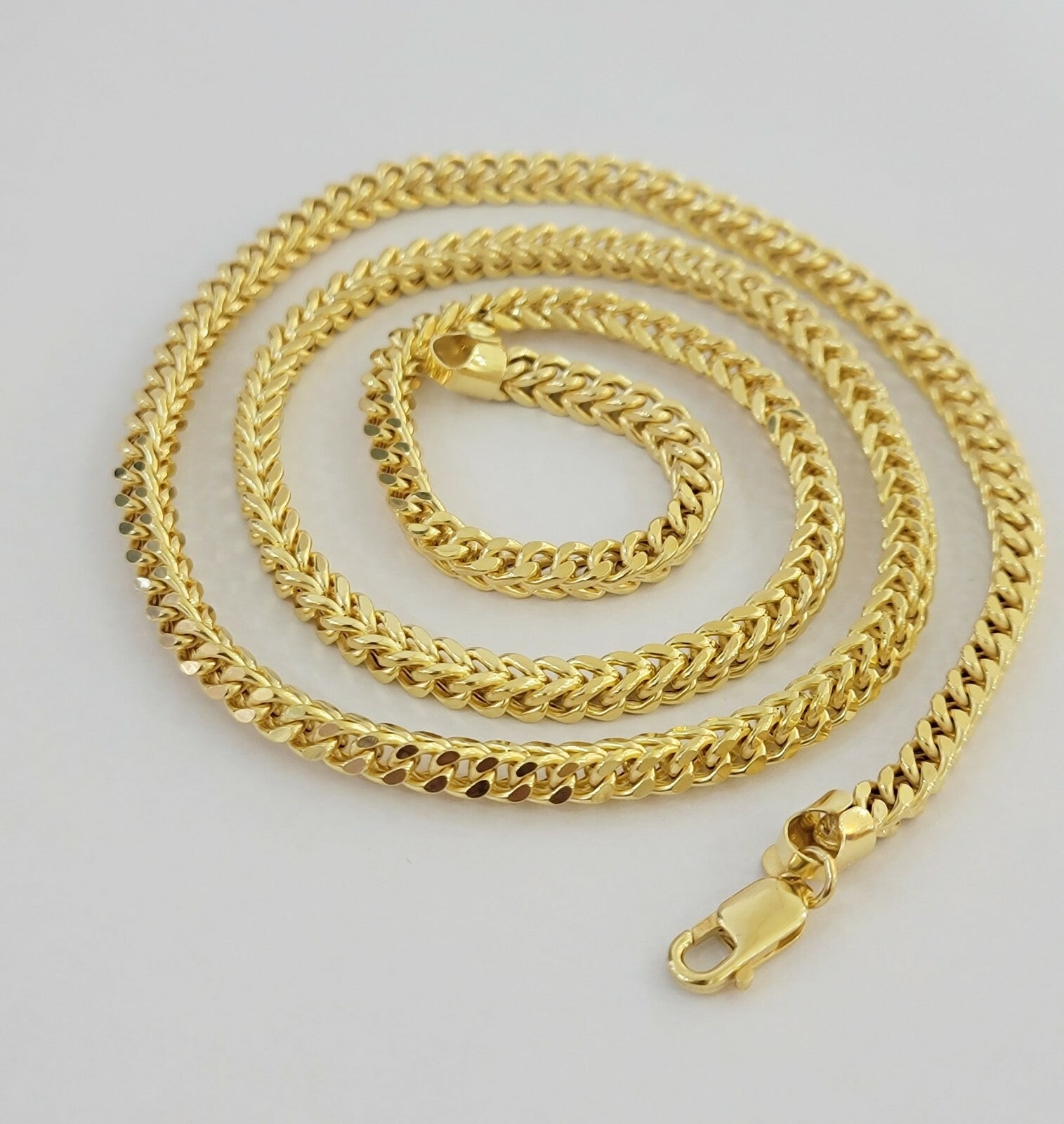 10K Gold Franco Link Chain 26" Necklace 5mm Thick, REAL 10kt Men's STR ...