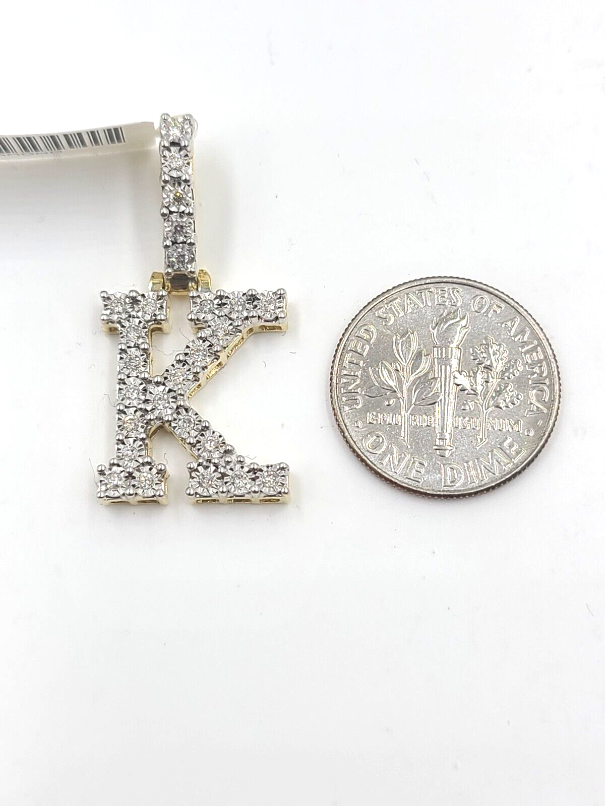 Real 10k Gold & Diamond Letter "K" Initial Alphabet Charm/Pendant 1.25 ...