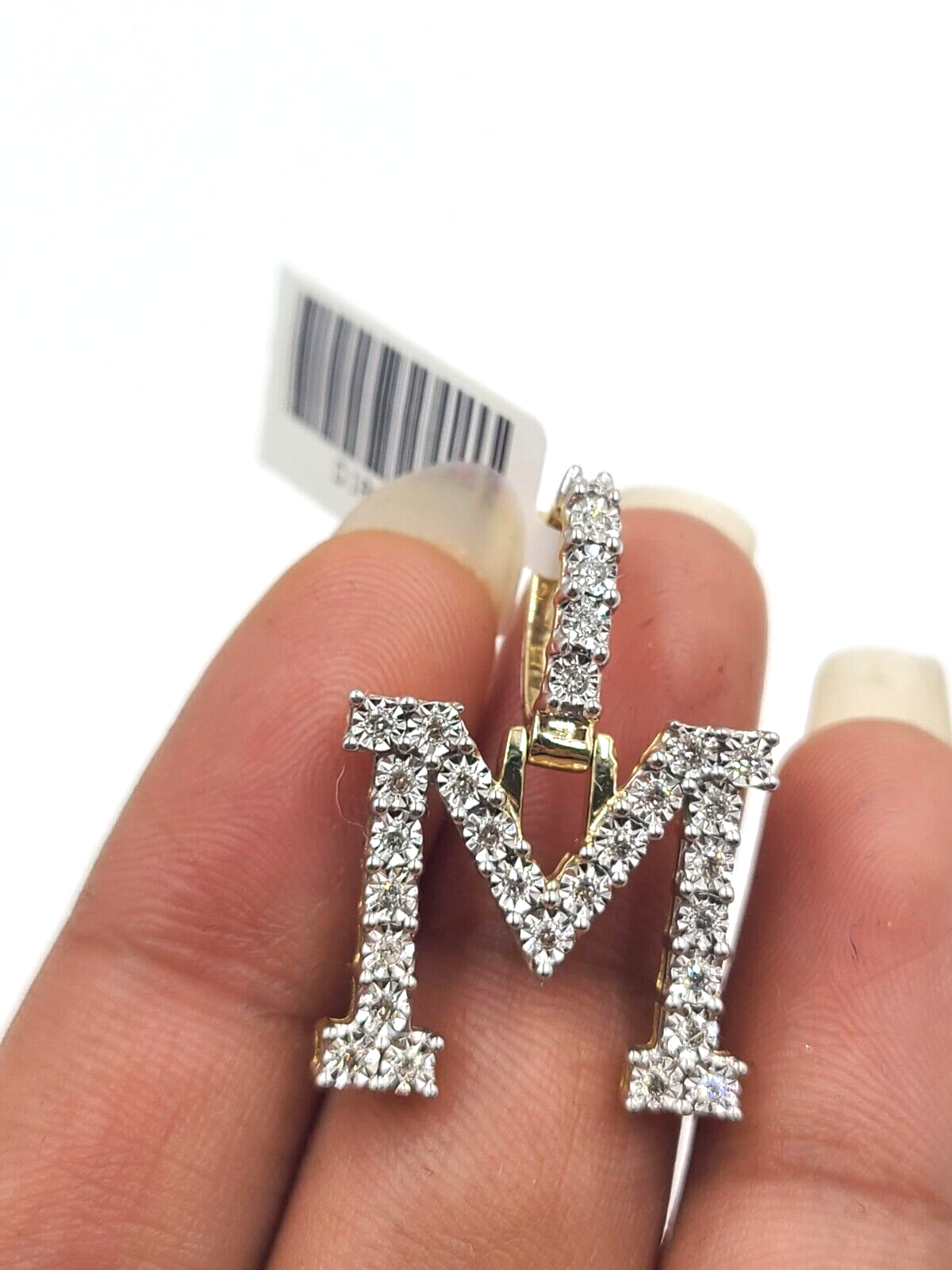 Real 10k Gold & Diamond Letter "M" Initial Alphabet Charm/Pendant 1.25 ...