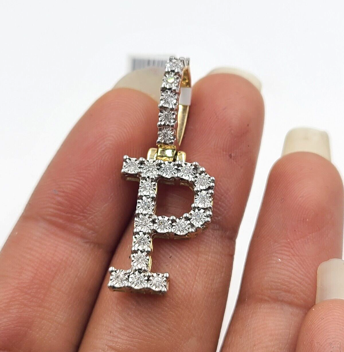Real 10k Gold & Diamond Letter "P" Initial Alphabet Charm/Pendant 1.25 ...
