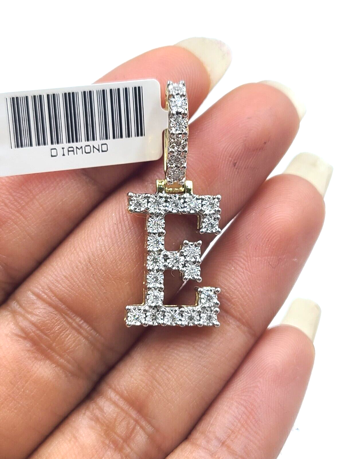 Real 10k Gold & Diamond Letter "E" Initial Alphabet Charm/Pendant 1.25 ...