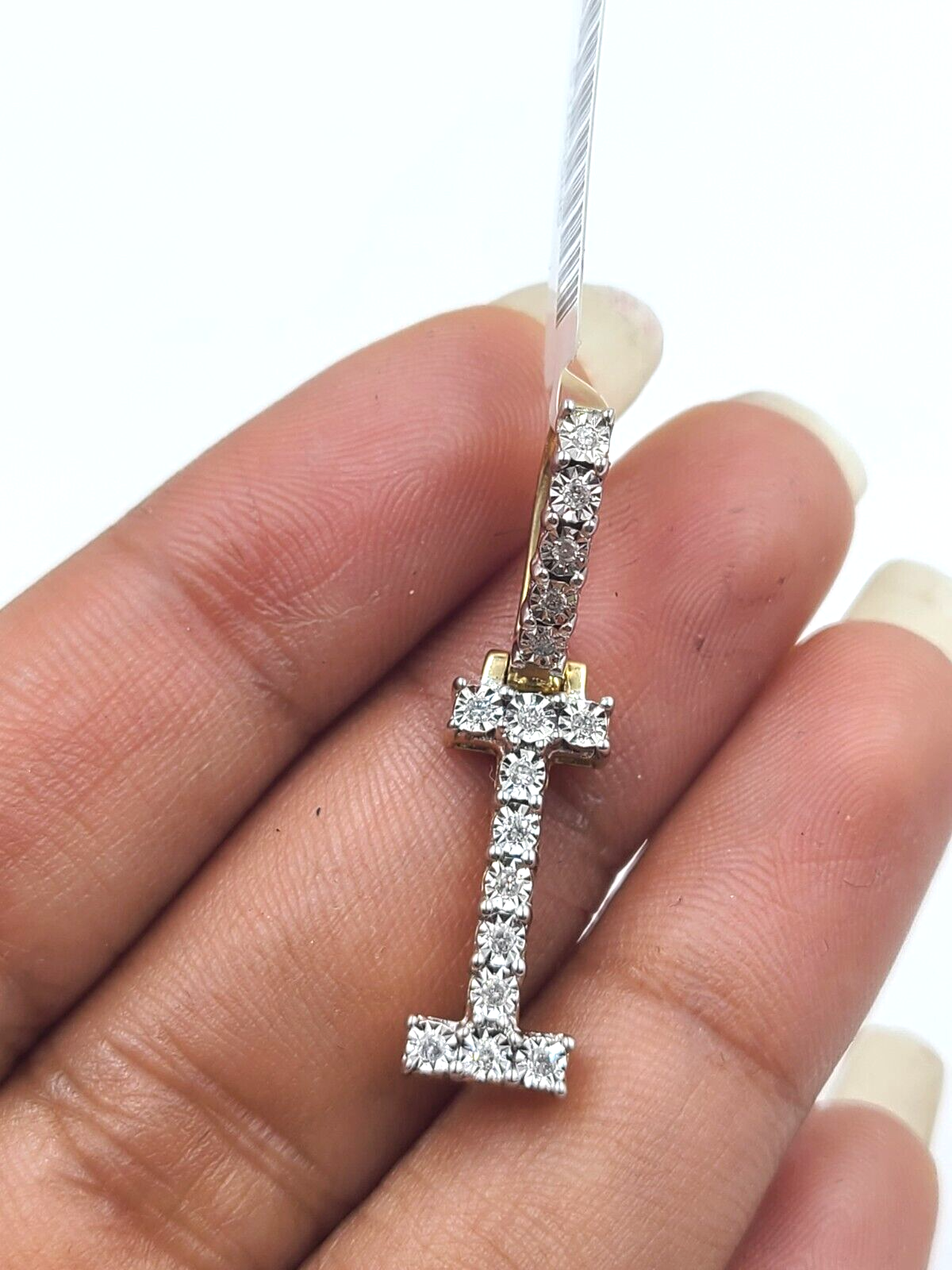 Real 10k Gold & Diamond Letter "I" Initial Alphabet Charm/Pendant 1.25 ...